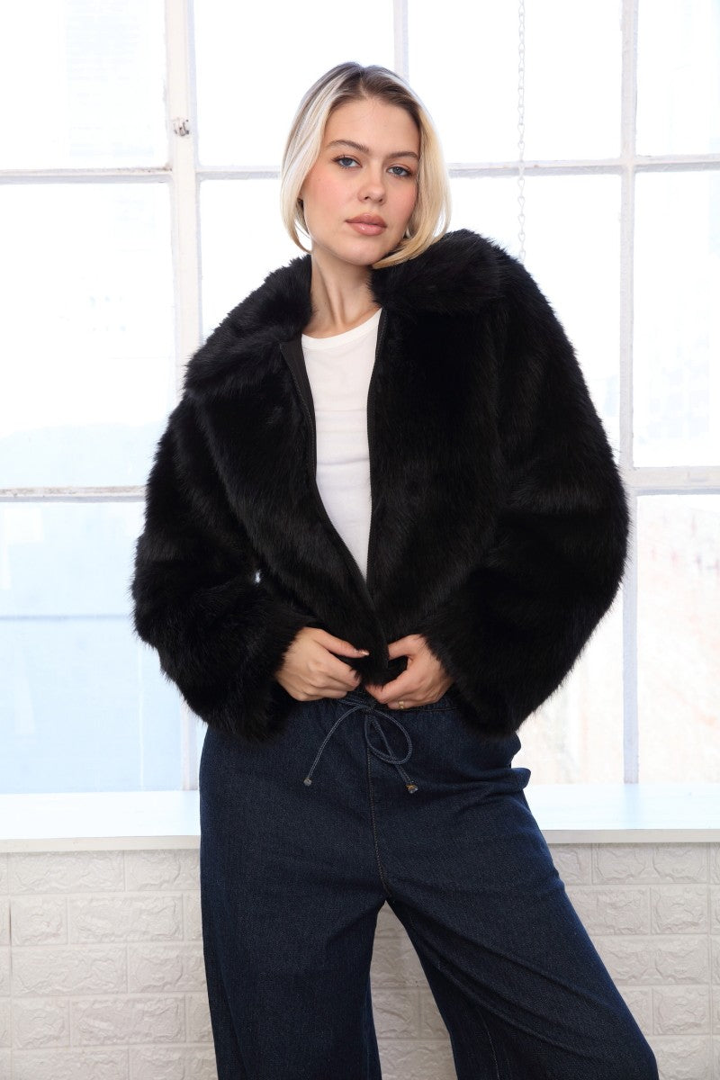 Chic Fluff Lined Jacket – Black Sun Storecr
