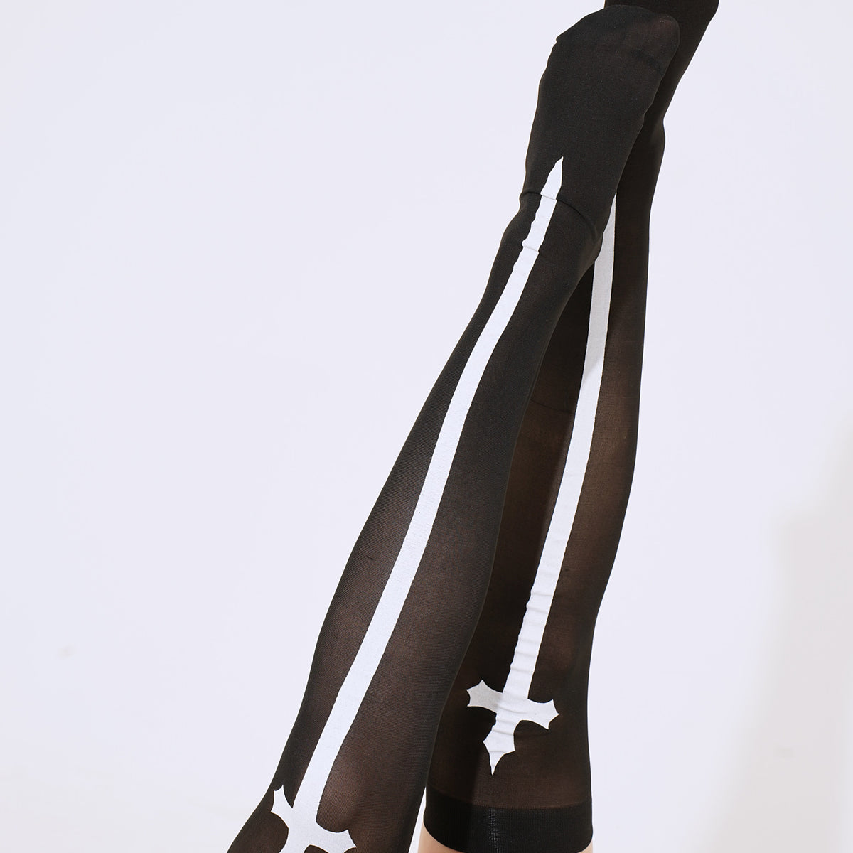 Gothic Cross High Stockings – Black Sun Storecr